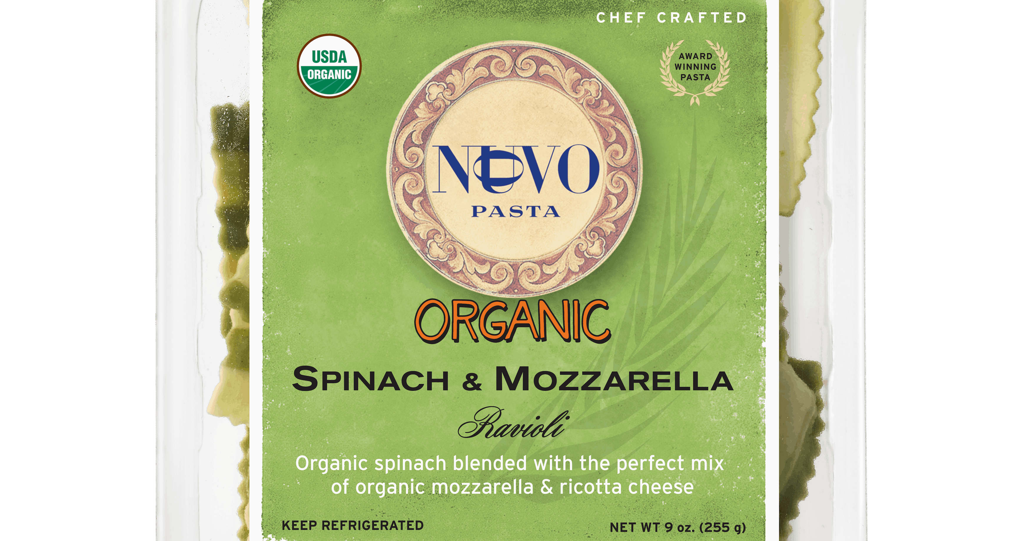 Organic Spinach & Mozzarella Ravioli | Nuovo Pasta