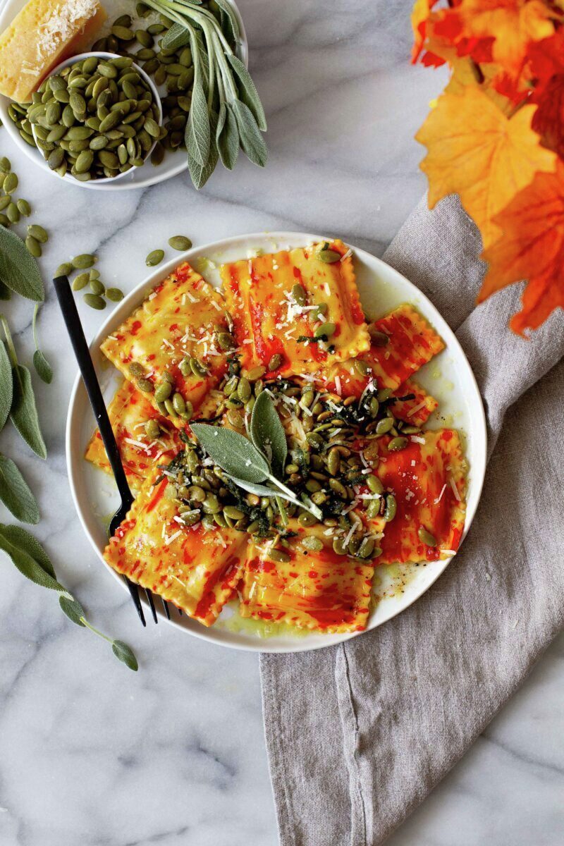 Italian Sausage & Mozzarella Ravioli with Tuscan Beans