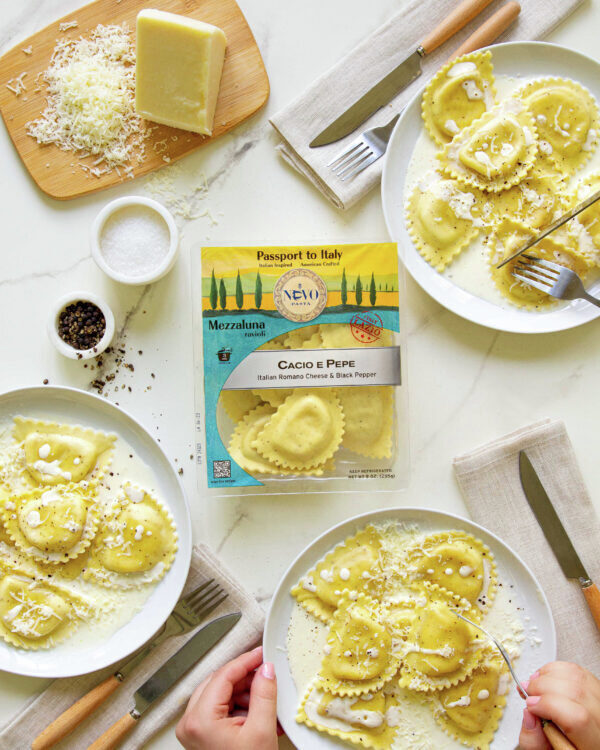 Four Cheese Sacchetti Greek Salad | Nuovo Pasta